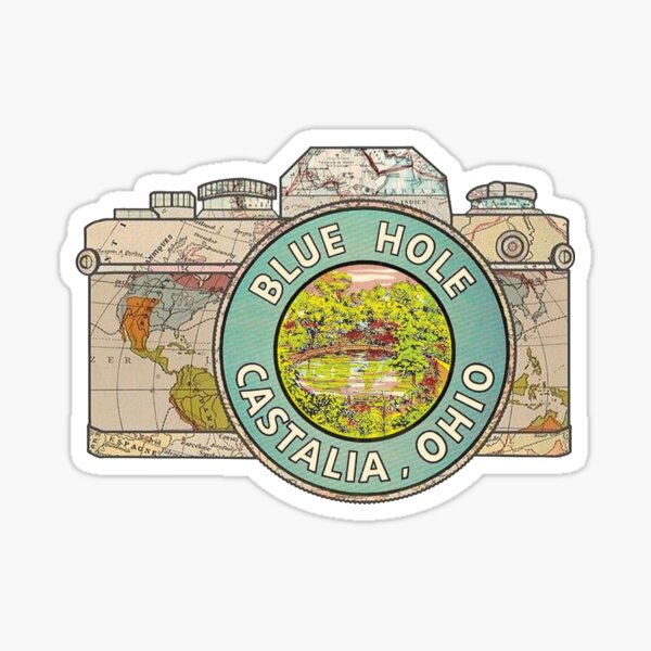 "Map Camera with Blue Hole Castalia Ohio Vintage Travel Decal image in ...