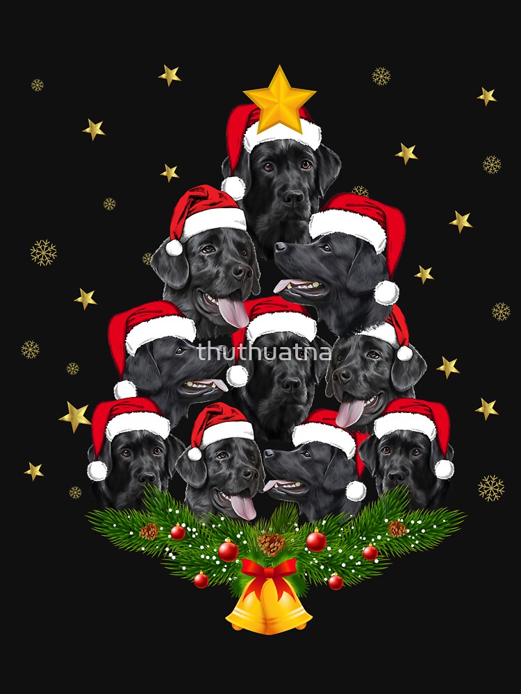 "Black Lab Christmas Tree T Shirt" T-shirt for Sale by thuthuatna ...