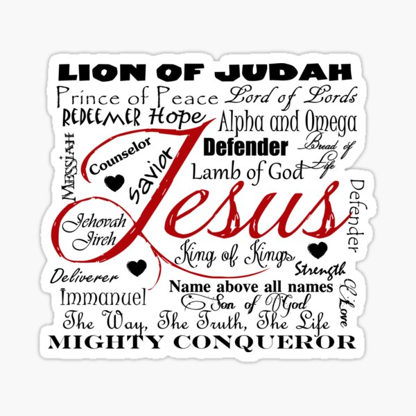 "The names of Jesus" Sticker for Sale by DigitalWishes | Redbubble