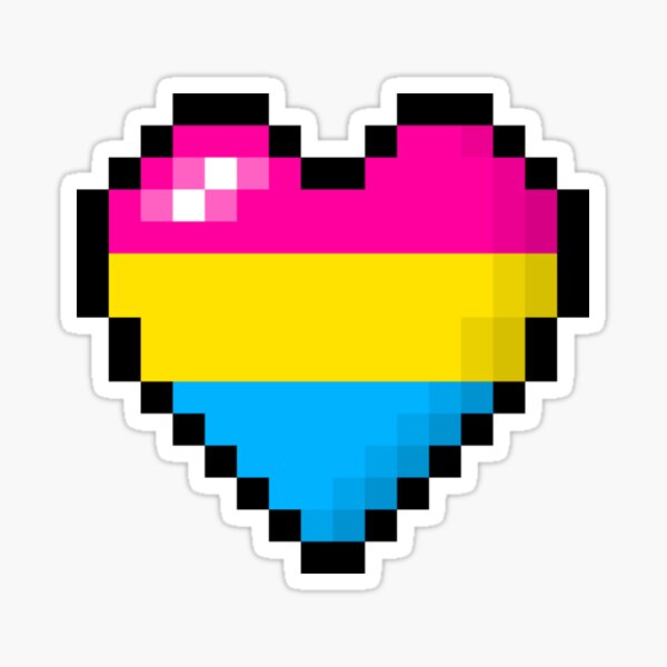 "Pan Pride Pixel Heart" Sticker by mamaamallama | Redbubble