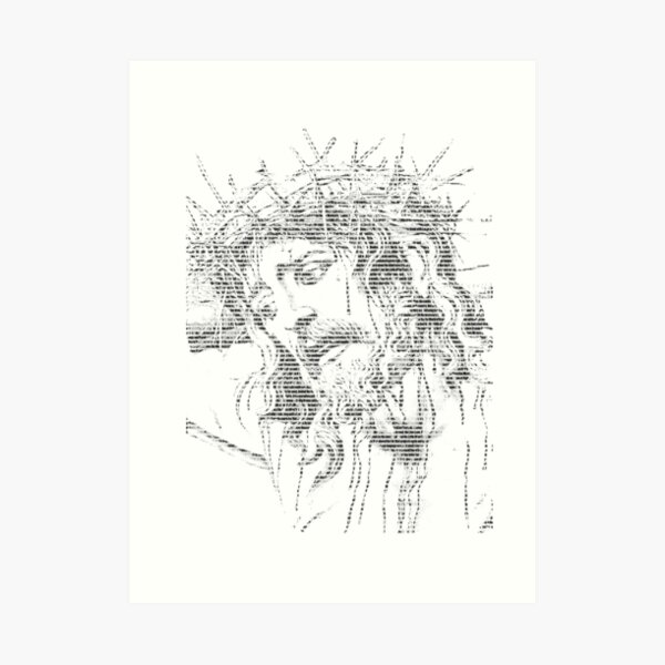 "Jesus Crucified Text Art" Art Print by Roland1980 | Redbubble