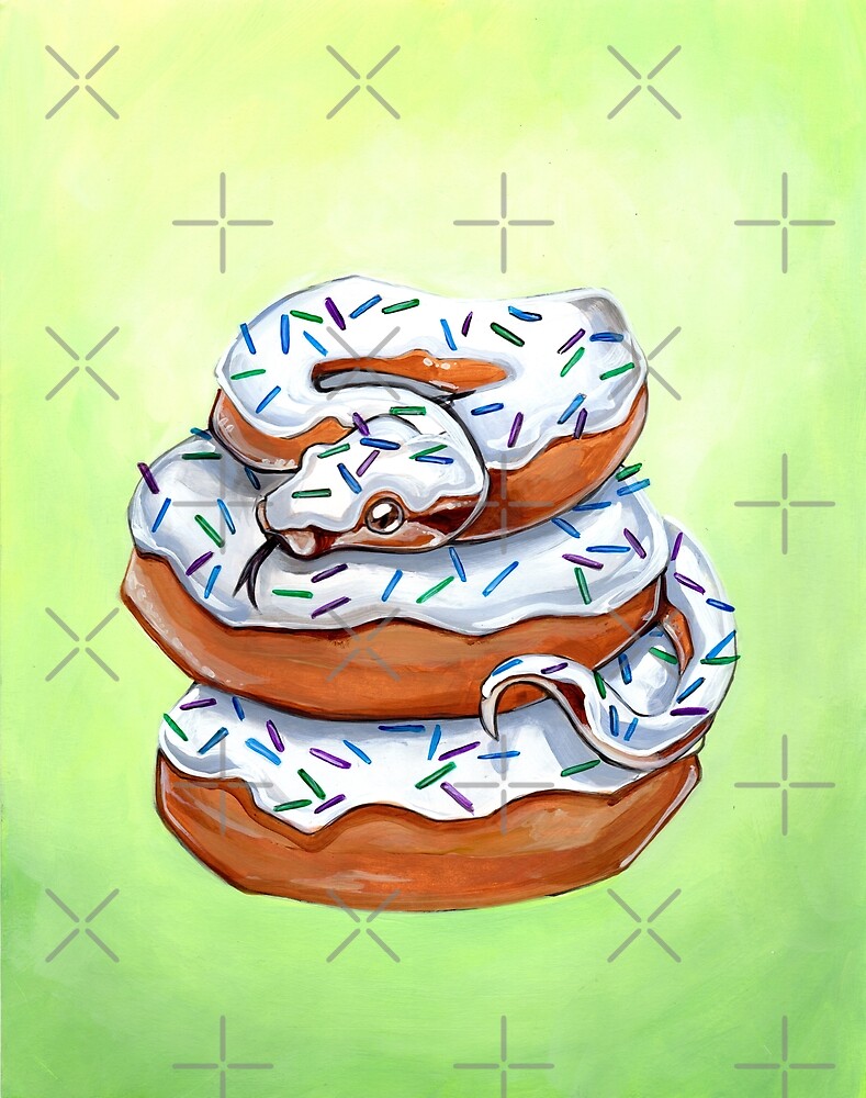 "Dougha Constrictor, Doughnut Snake " by ArtOfBianca | Redbubble