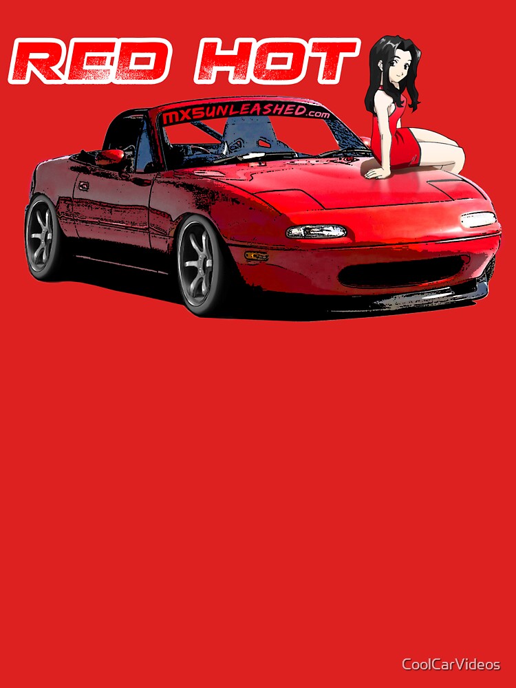 "Red Miata MX-5 with anime girl " Essential T-Shirt for Sale by ...