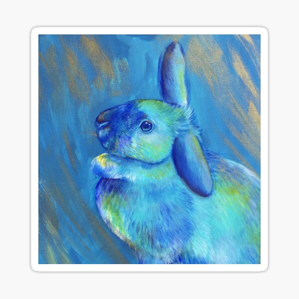 "Blue Bunny" Sticker by JasHart | Redbubble