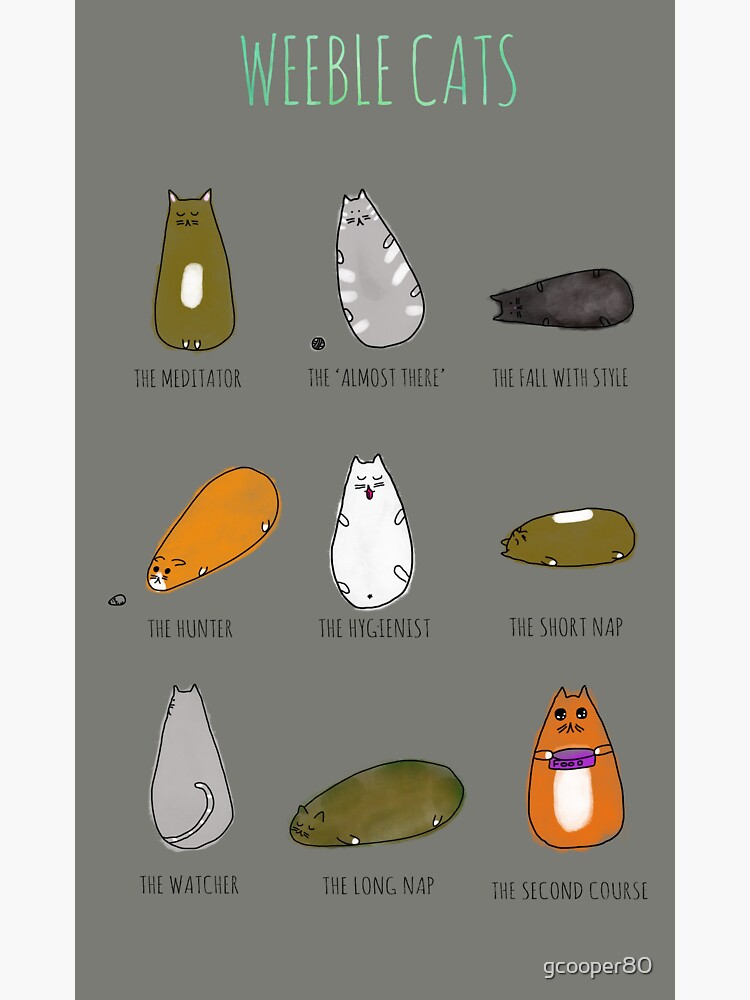 "Weeble Cats!" Sticker by gcooper80 | Redbubble