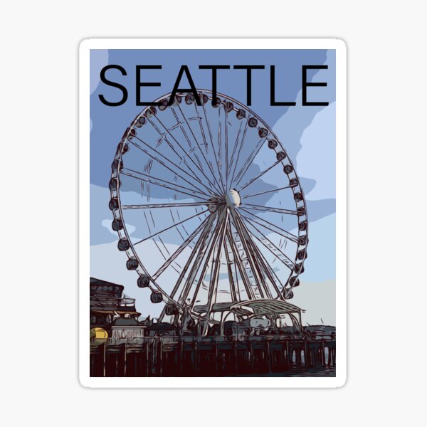 "Seattle Wheel" Sticker by welshdesigns | Redbubble
