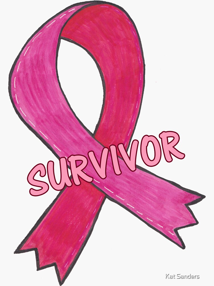 "Breast Cancer Survivor Ribbon" Sticker for Sale by Kat Sanders | Redbubble