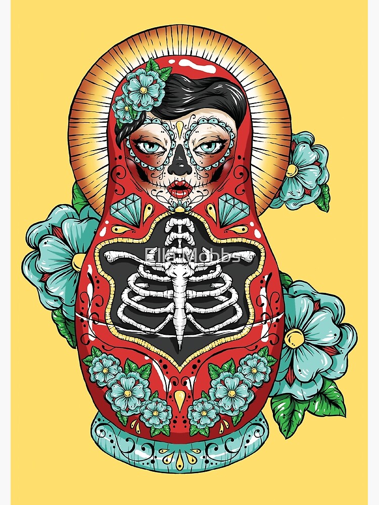 "Stacking Russian Doll Cute Traditional Tattoo Flash" Art Print by ...