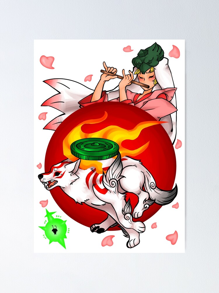 "O K A M I - Amaterasu, Waka, and Issun" Poster by Gravedoggo | Redbubble