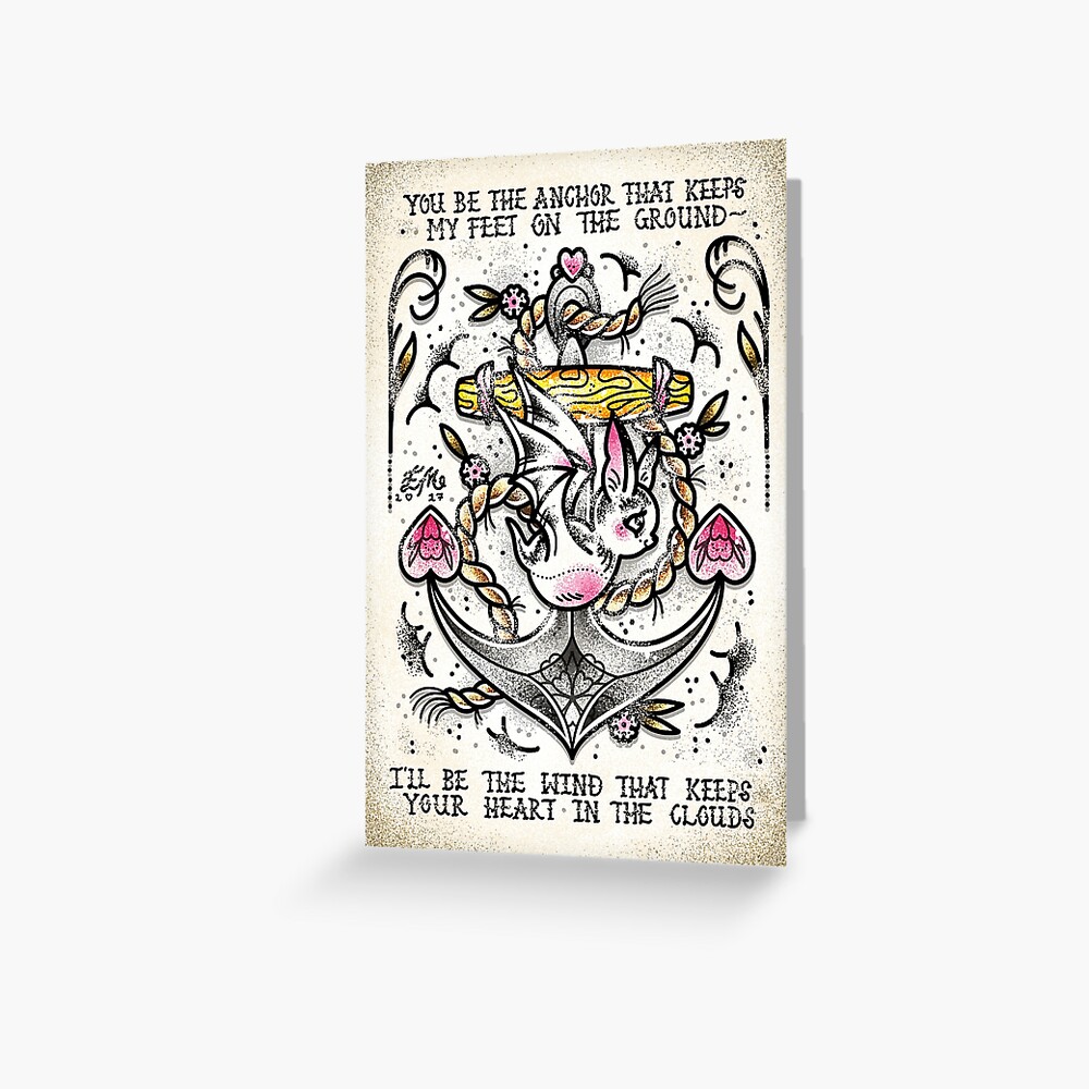 "Grounded Anchor with Flying Bat Cute Traditional Tattoo Flash ...
