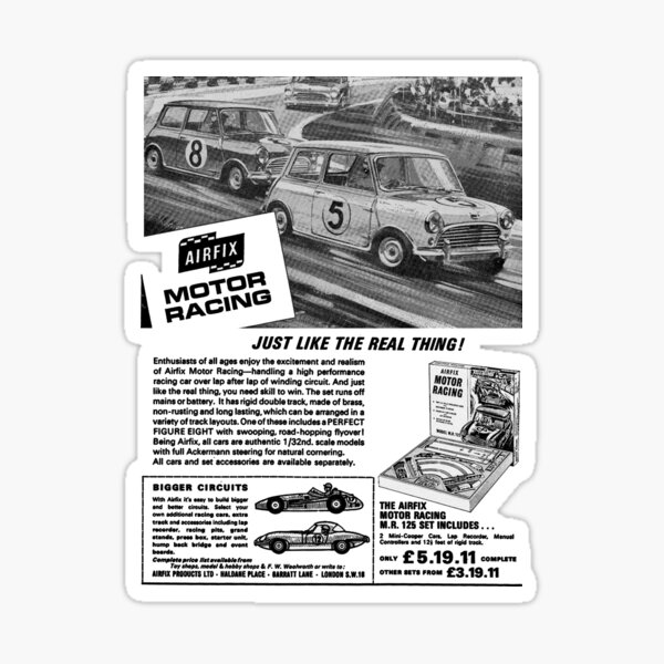 "AIRFIX SLOT CAR RACING" Sticker by ThrowbackMotors | Redbubble