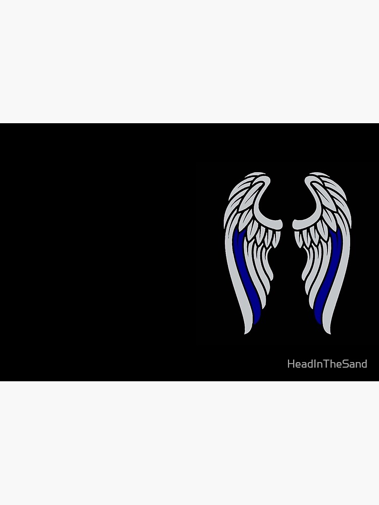 "Thin Blue Line Angel Wings" Journal for Sale by HeadInTheSand | Redbubble