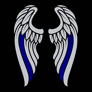 "Thin Blue Line Angel Wings" Journal for Sale by HeadInTheSand | Redbubble