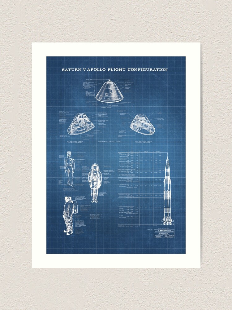 "Apollo Saturn V Command Module Blueprint in High Resolution (light ...