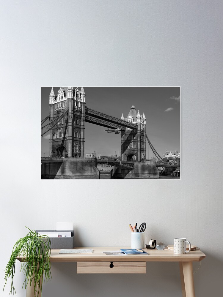 "Tower Bridge Hawker Hunter incident B&W version" Poster for Sale by ...