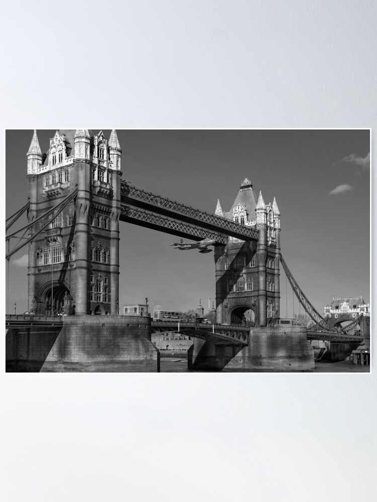"Tower Bridge Hawker Hunter incident B&W version" Poster for Sale by ...