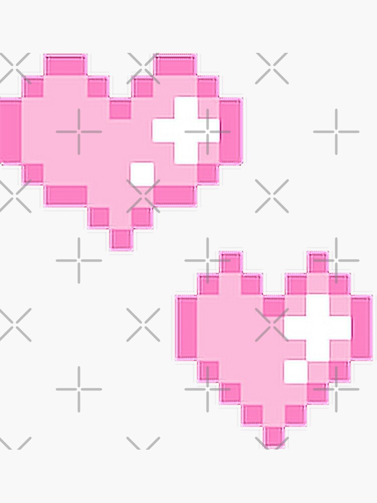 "Pink Sparkle Hearts " Sticker for Sale by genderfvcked | Redbubble