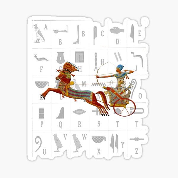 "Ramesses the Great with hieroglyphic symbols " Sticker for Sale by ...