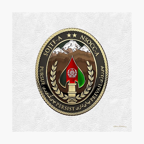 "Special Operations Joint Task Force - Afghanistan - NSOCC-A/SOJTF-A Patch over White Leather ...