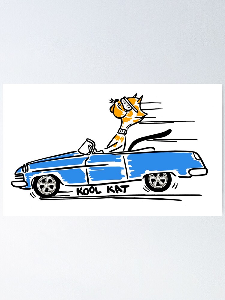 "Kool-Kat" Poster by Retrostickersnz | Redbubble