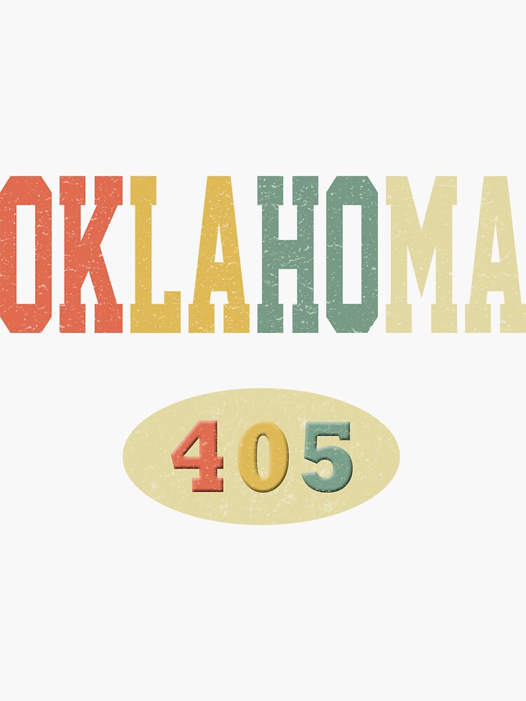 "Oklahoma 405 Area Code" Sticker by sillerioustees | Redbubble