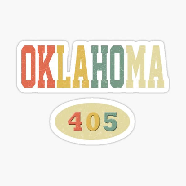 "Oklahoma 405 Area Code" Sticker by sillerioustees | Redbubble