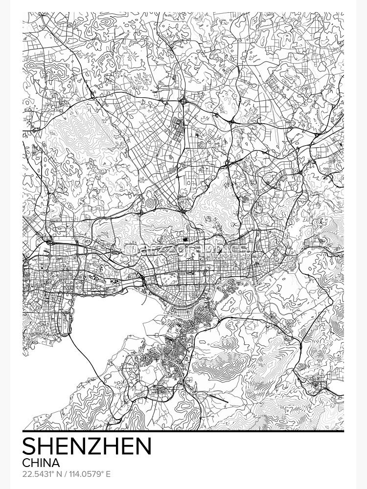 "Shenzhen map poster print wall art, China gift printable, Home and ...