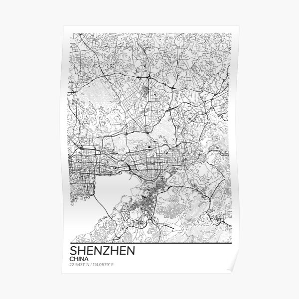 "Shenzhen map poster print wall art, China gift printable, Home and ...