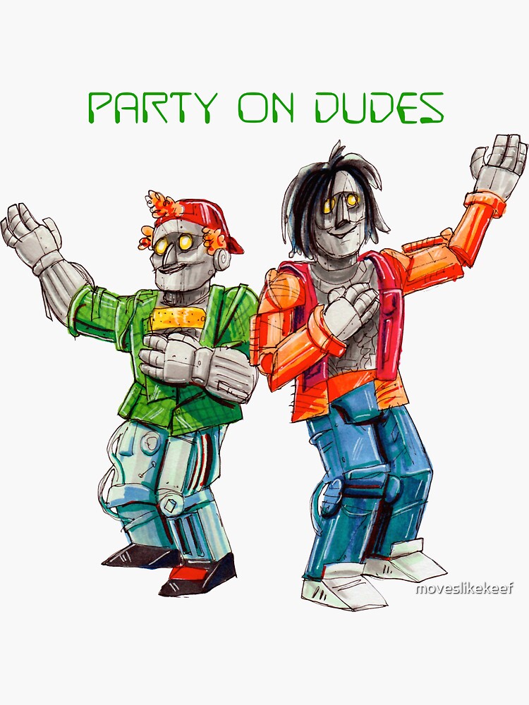 "Good Robot Bill & Ted" Sticker for Sale by moveslikekeef | Redbubble