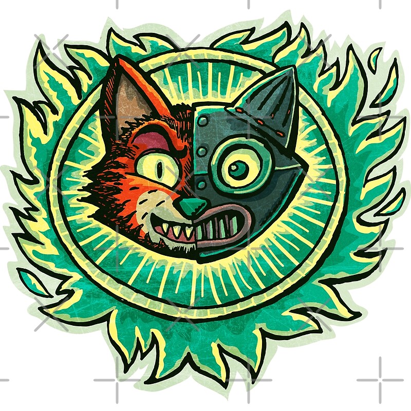 "cat with an iron mask" by duxpavlic | Redbubble