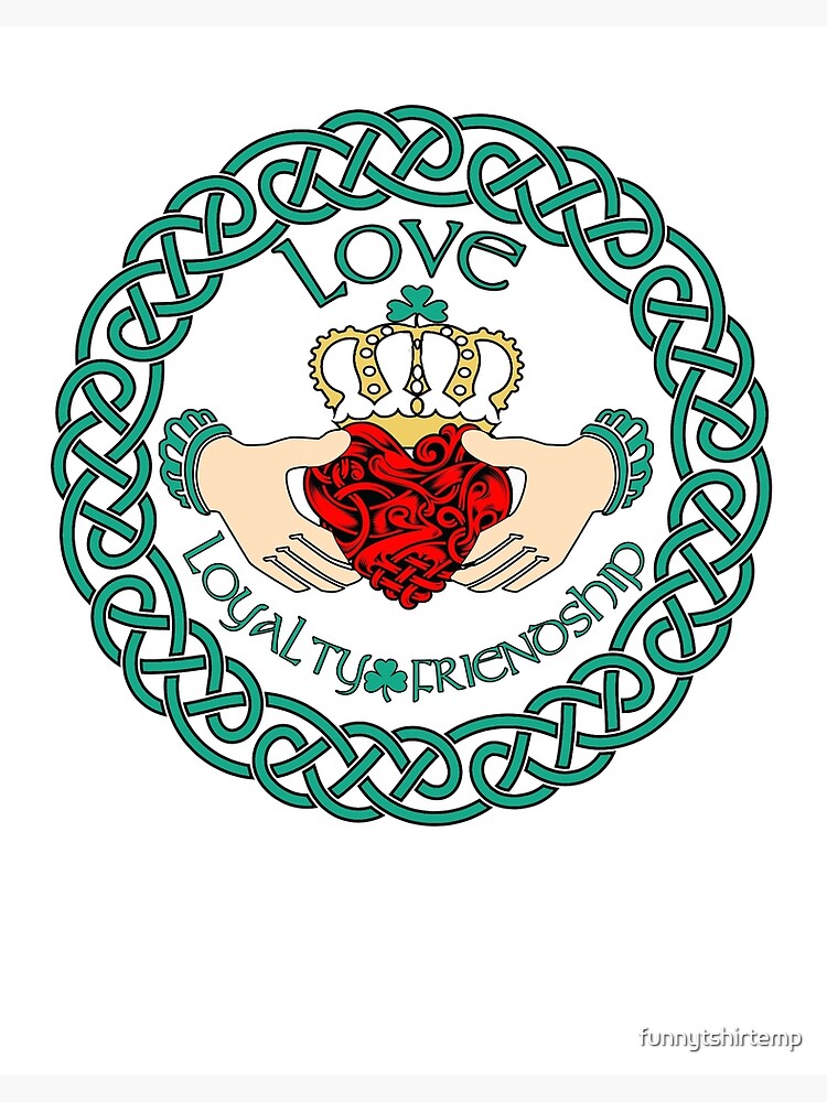 Irish Claddagh Ring Love Loyalty Friendship Celtic Pattern Art Board Print for Sale by funnytshirtemp Redbubble
