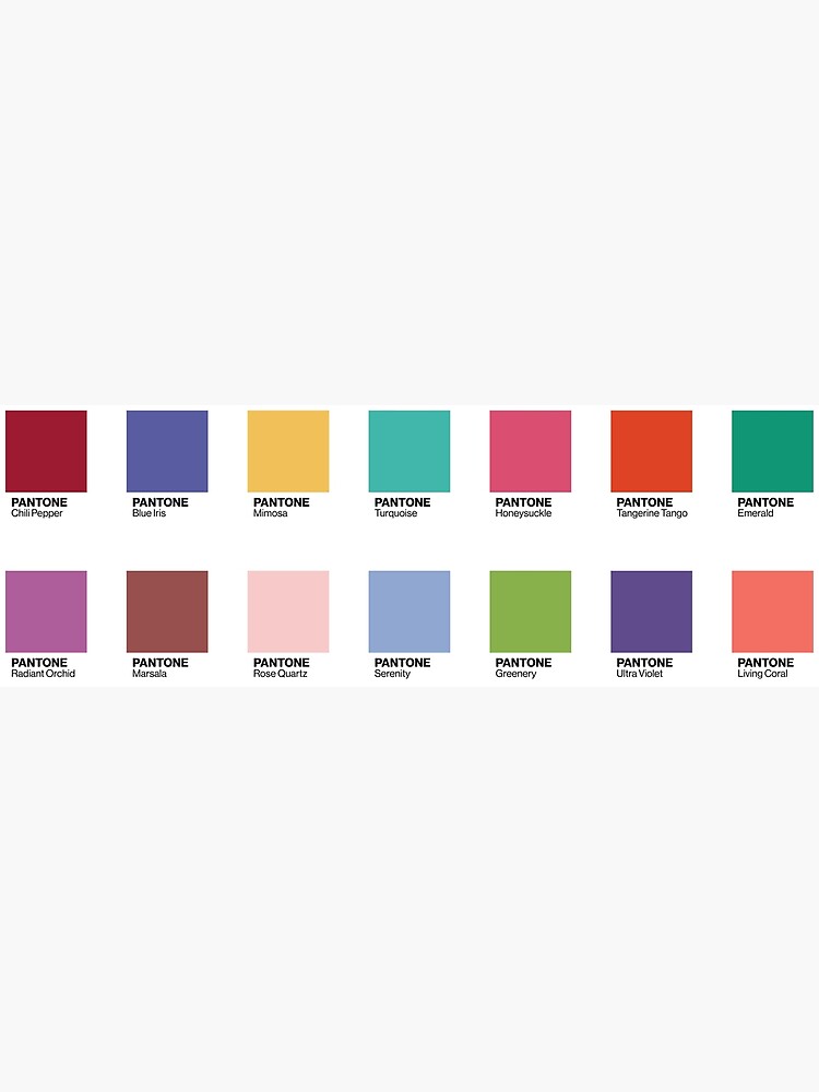 "Pantone - Colors of the Year (2007-2019) - Set of 14 stickers" Framed ...