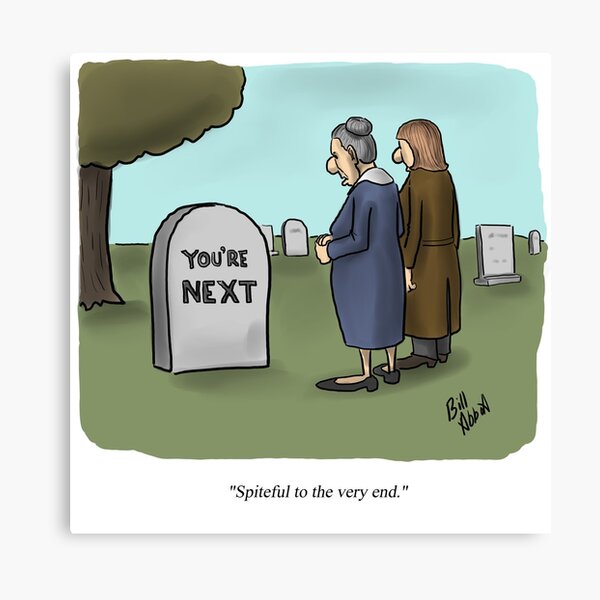 "Funny Full Color Percenters Spiteful to the End Cartoon" Canvas Print ...