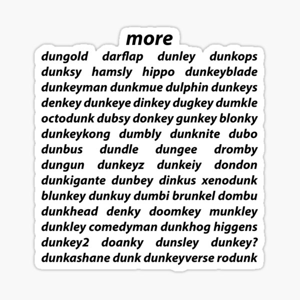 "More Dunkey Endings" Sticker by atoprac59 | Redbubble