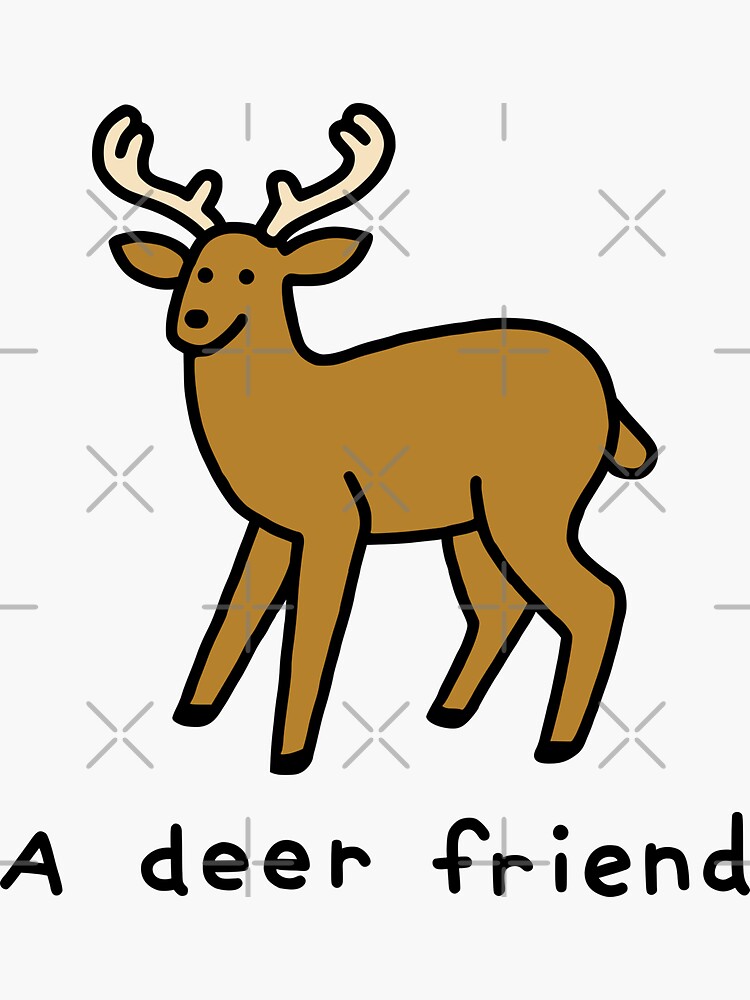 "A Deer Friend" Sticker for Sale by obinsun | Redbubble