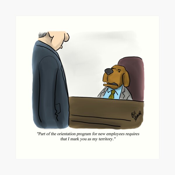 "Funny Full Color Percenters Dog Boss Cartoon" Art Print for Sale by ...