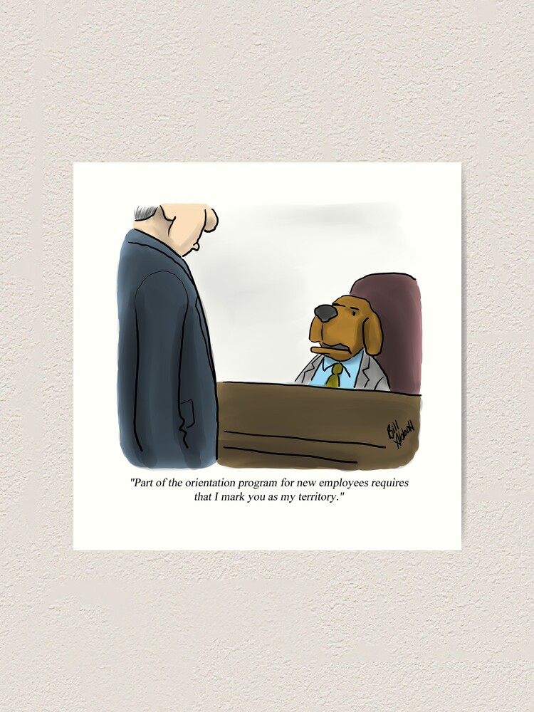 "Funny Full Color Percenters Dog Boss Cartoon" Art Print for Sale by ...