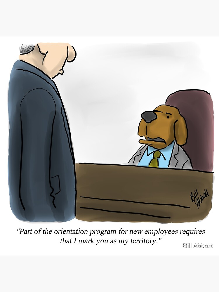 "Funny Full Color Percenters Dog Boss Cartoon" Art Print for Sale by ...