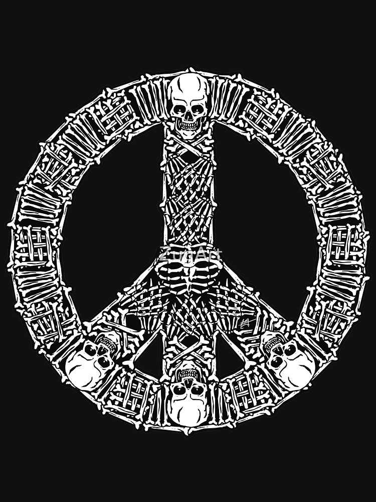 "Peace Bones" T-shirt by ZugArt | Redbubble | love t-shirts - peace t ...