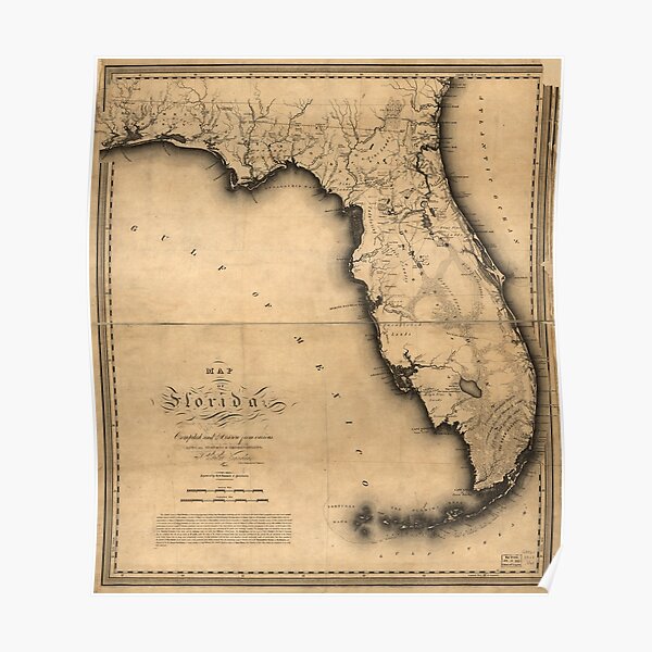 "Map of Florida (1823)" Poster by allhistory | Redbubble