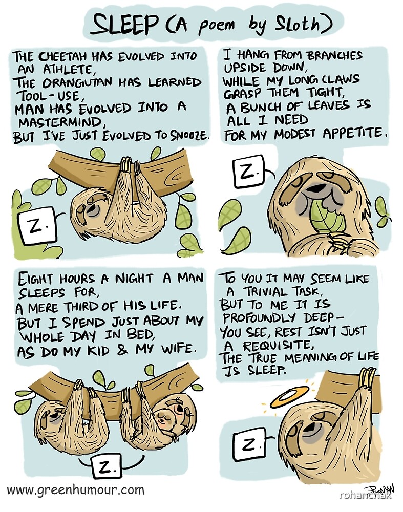 "Sleep- a poem by Sloth" by rohanchak | Redbubble