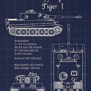 "Panzerkampfwagen VI Tiger I Blueprint" Canvas Print for Sale by The ...
