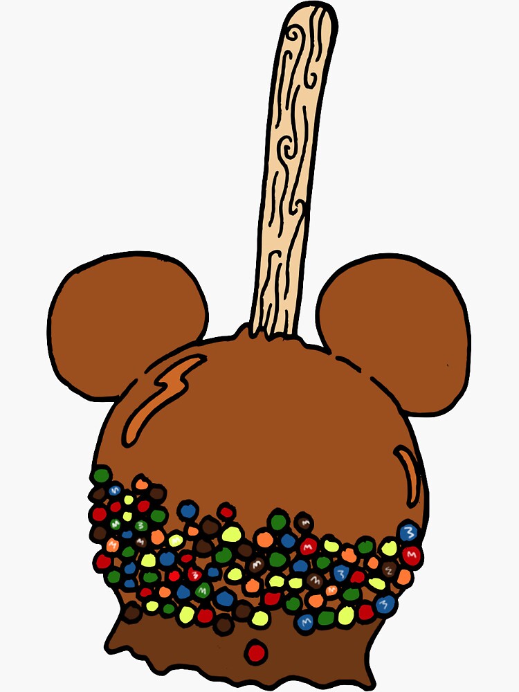 "Mickey Caramel Apple" Sticker for Sale by Snail-Trails | Redbubble