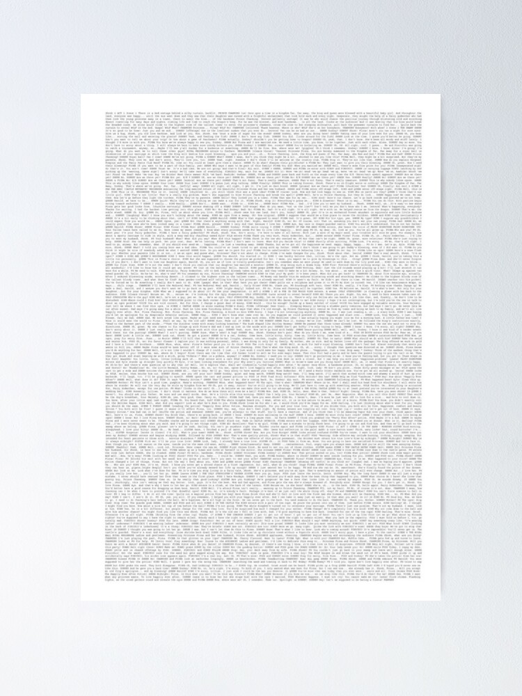 "ENTIRE SHREK 2 SCRIPT" Poster for Sale by Djamila-Salome | Redbubble
