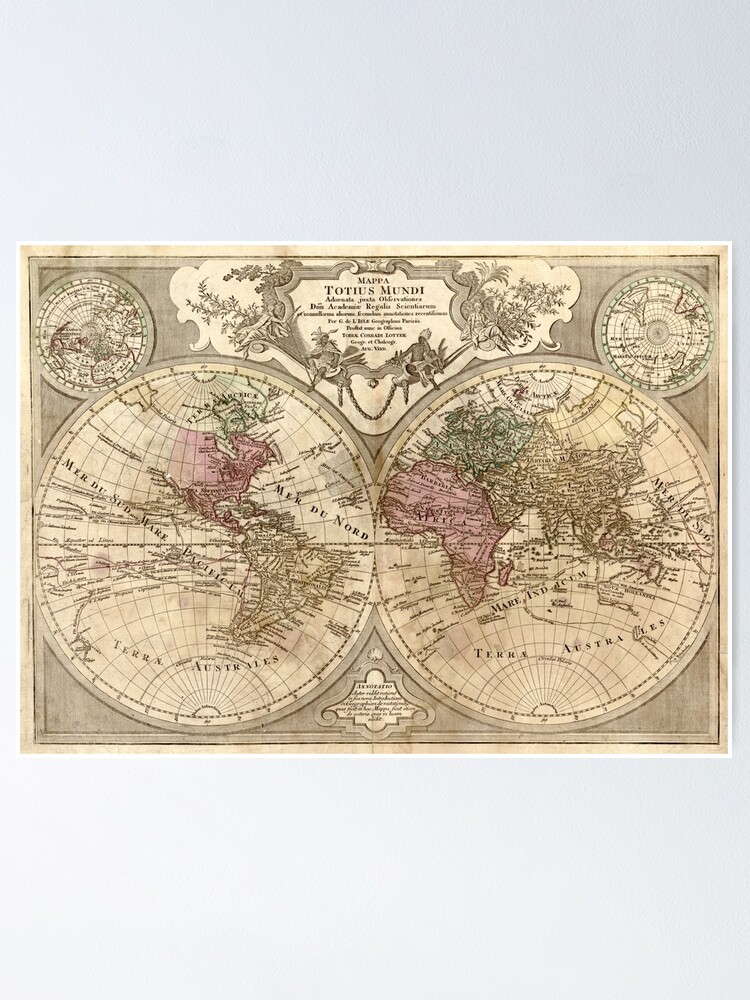 "Map of the World (1775)" Poster for Sale by ArtHistorical | Redbubble