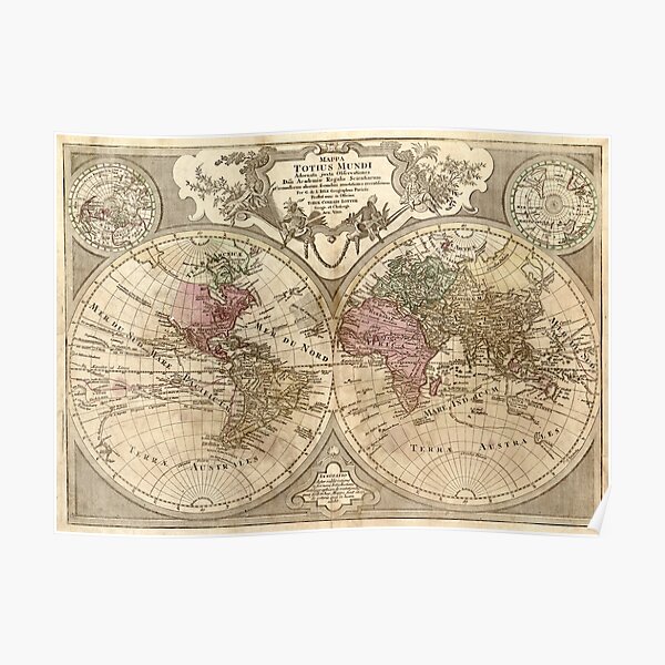 "Map of the World (1775)" Poster for Sale by ArtHistorical | Redbubble