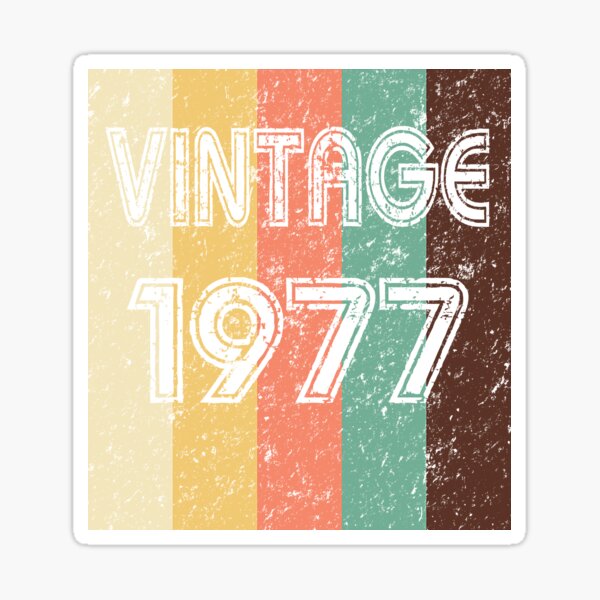 "Vintage 1977 Retro Colors" Sticker by sillerioustees | Redbubble