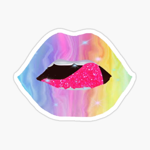 "rainbow lips" Sticker by I-like-to-eat | Redbubble