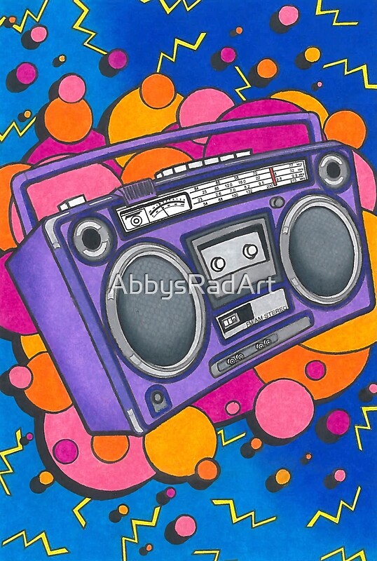 "Boom Box Jam Box" by AbbysRadArt | Redbubble