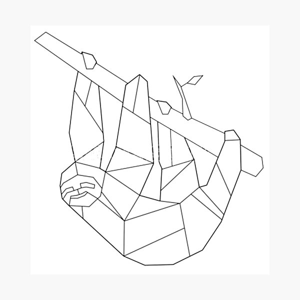 Geometric Sloth Wall Art | Redbubble